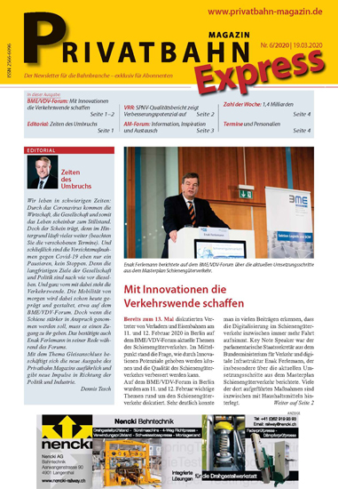 PriMa Express 6/2020 erschienen - Privatbahn Magazin